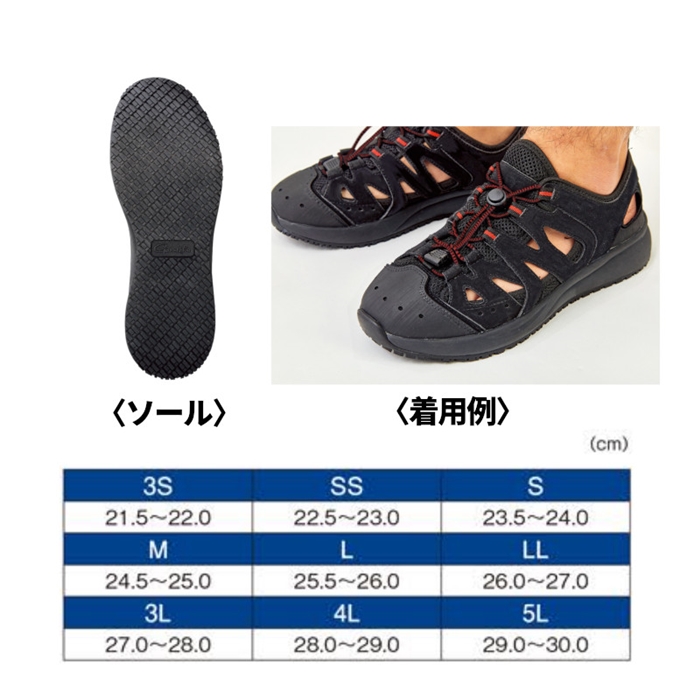 がまかつ ラジアルノンスリップサンダル L ブラック GM4534 - 釣具のポイント 【公式】オンラインストア