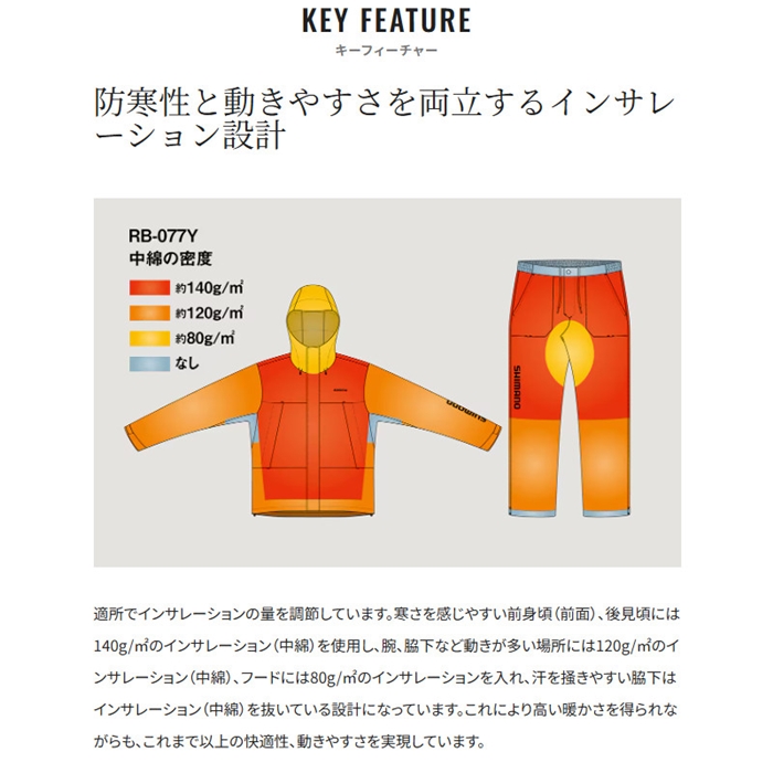 シマノ ベーシックハイロフト レインスーツ 01 WM シマノブラック RB